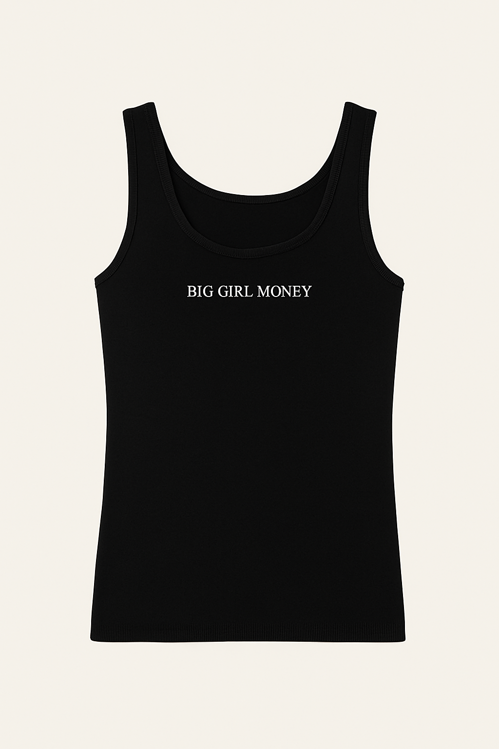 Signature BGM Tank in Black "White BGM" – Big Girl Money